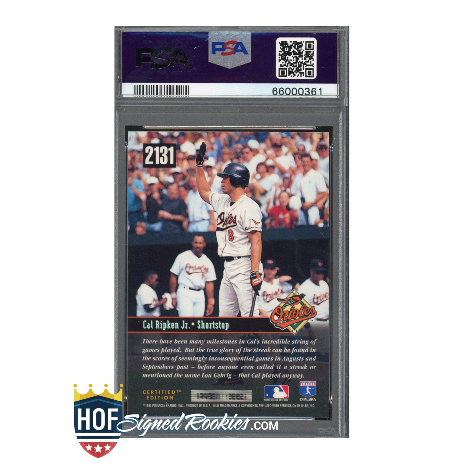 1995 Select Certified #2131 Cal Ripken PSA 10 - HOF Signed Rookies